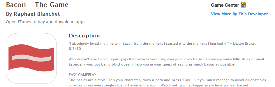 Bacon – The Game [iOS] | Gang de Geeks